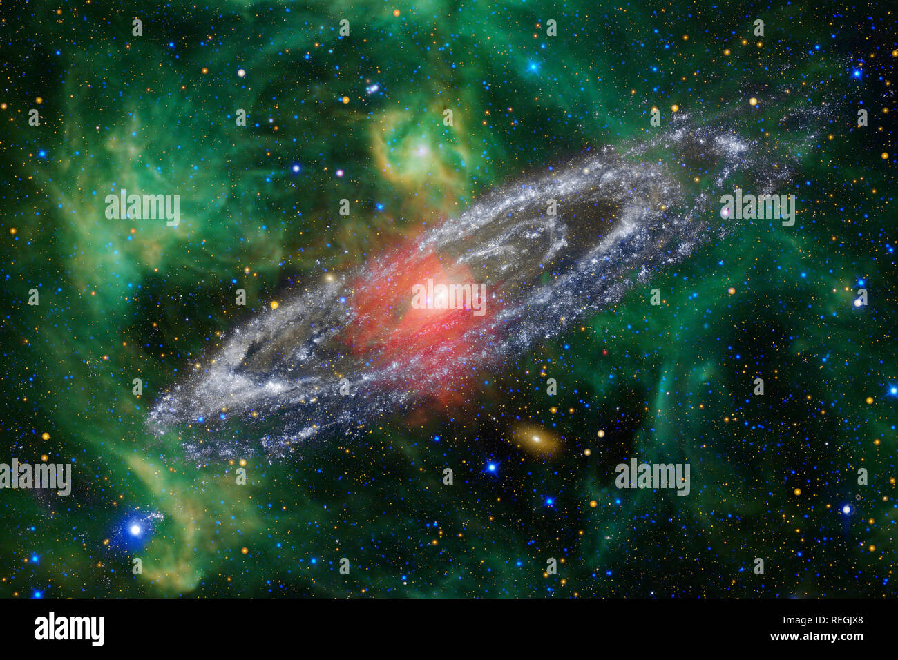Beautiful galaxy and cluster of stars in the space night. Elements of ...