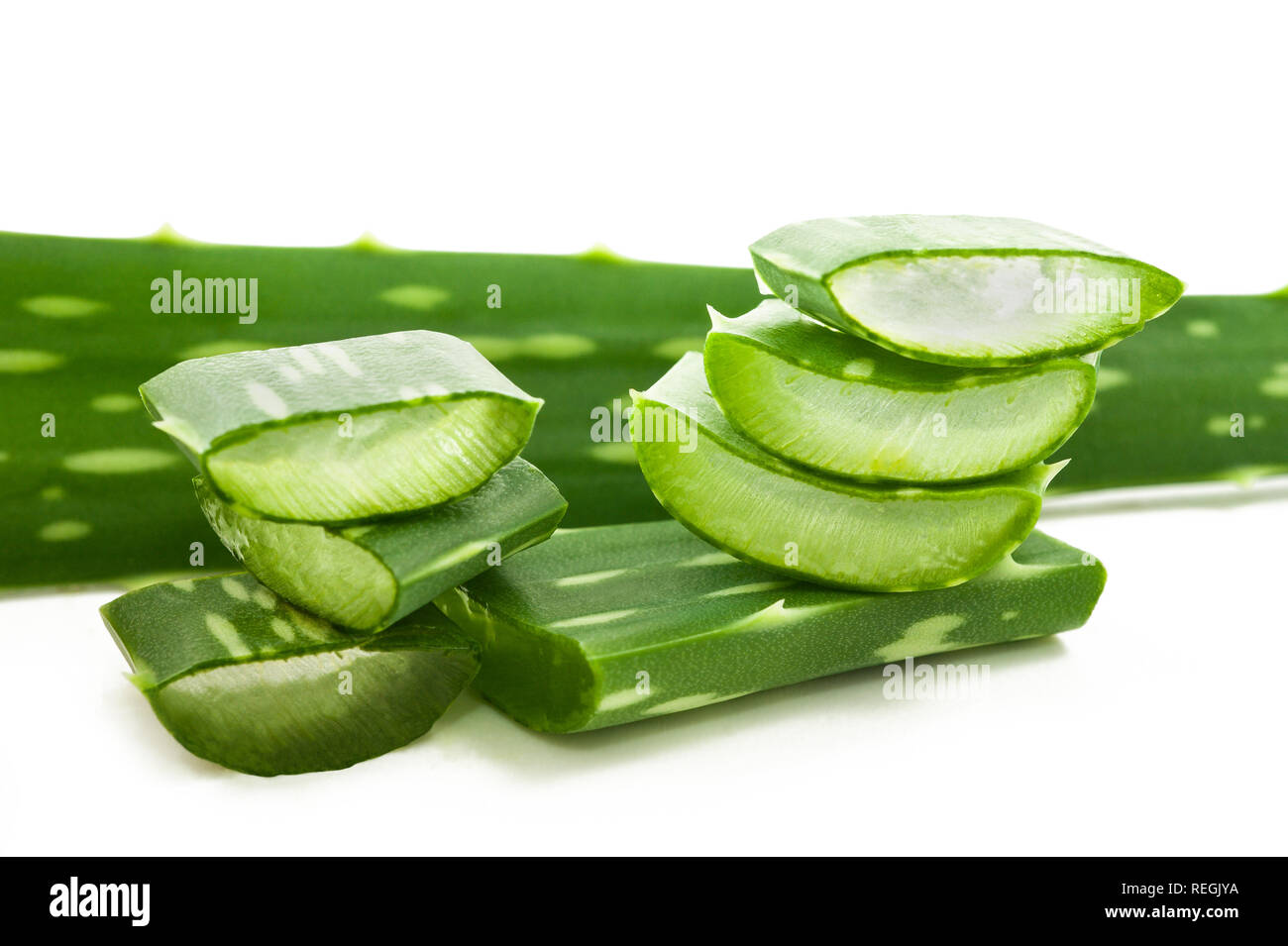 cut Aloe vera isolated on white background Stock Photo - Alamy