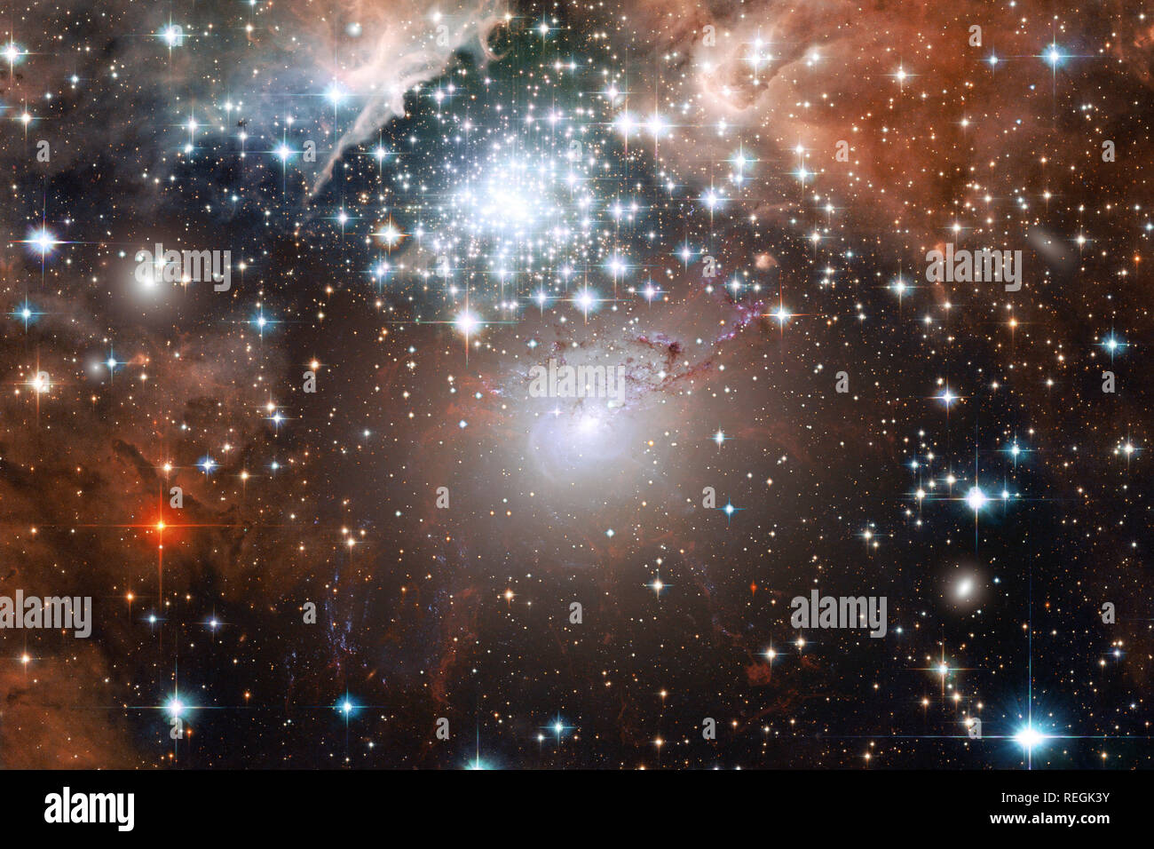 Universe scene with stars and galaxies in deep space showing the beauty ...
