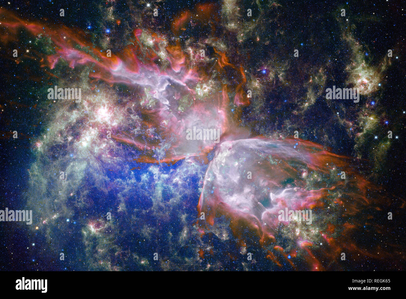 Awesome beautiful nebula somewhere in outer space. Elements of this ...