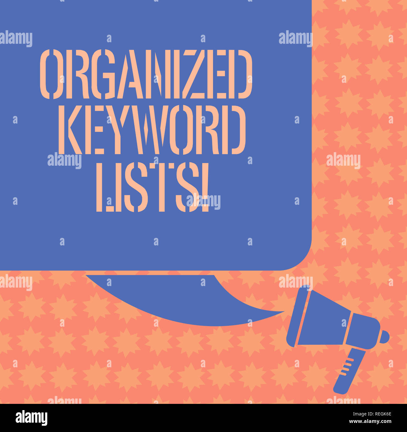 Writing note showing Organized Keyword Lists. Business photo showcasing ...