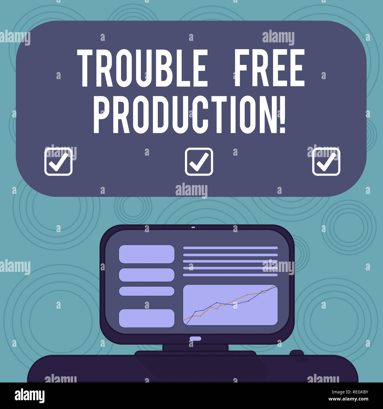 Conceptual hand writing showing Trouble Free Production. Business photo ...