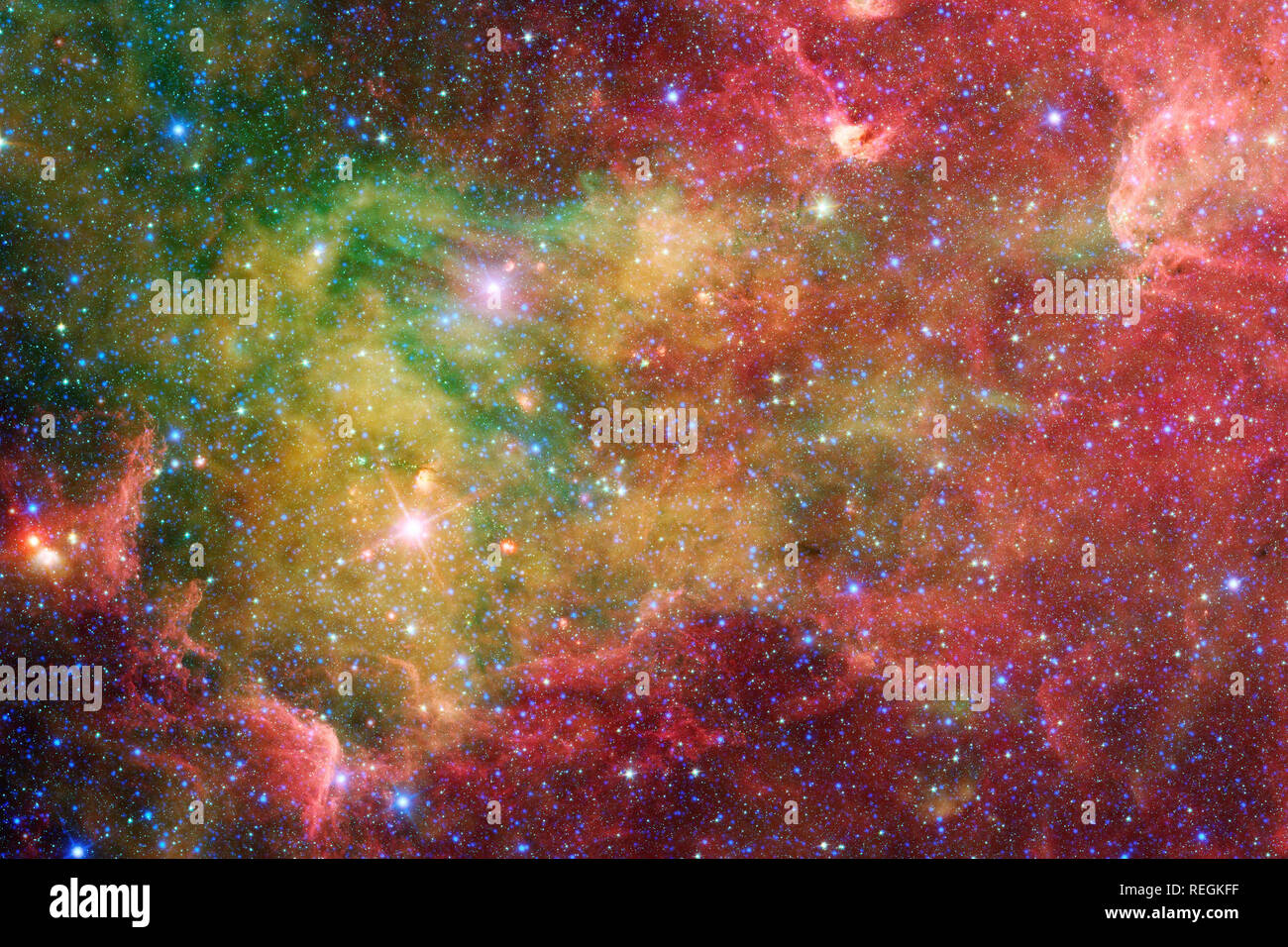 Beautiful nebula and bright stars in outer space, glowing mysterious ...