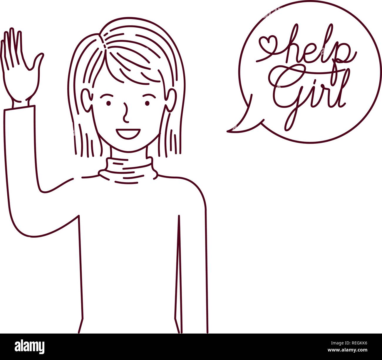 Woman card help face Stock Vector Images - Alamy