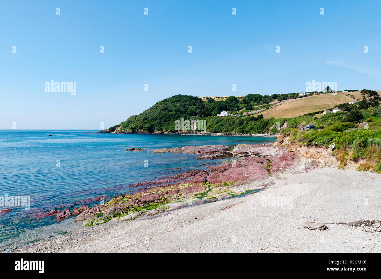beach at talland bay, cornwall, england, britain, uk Stock Photo - Alamy