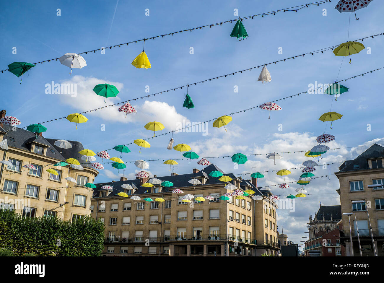 Amiens france umbrella art forms canopy over public square hi-res stock ...