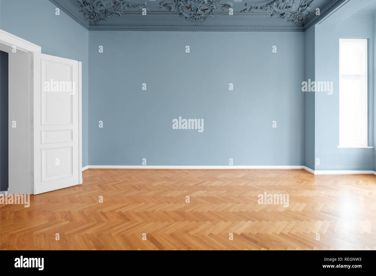 Empty Room Gray Blue