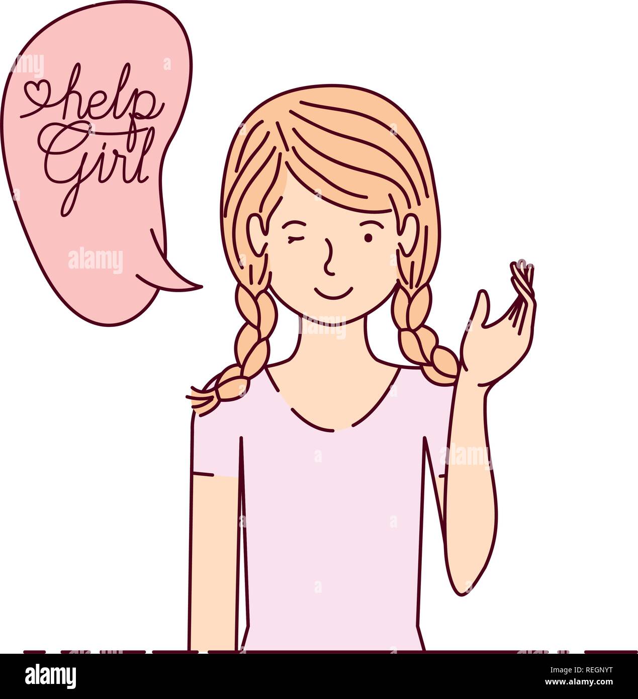 woman with label help girl avatar character Stock Vector Image & Art ...