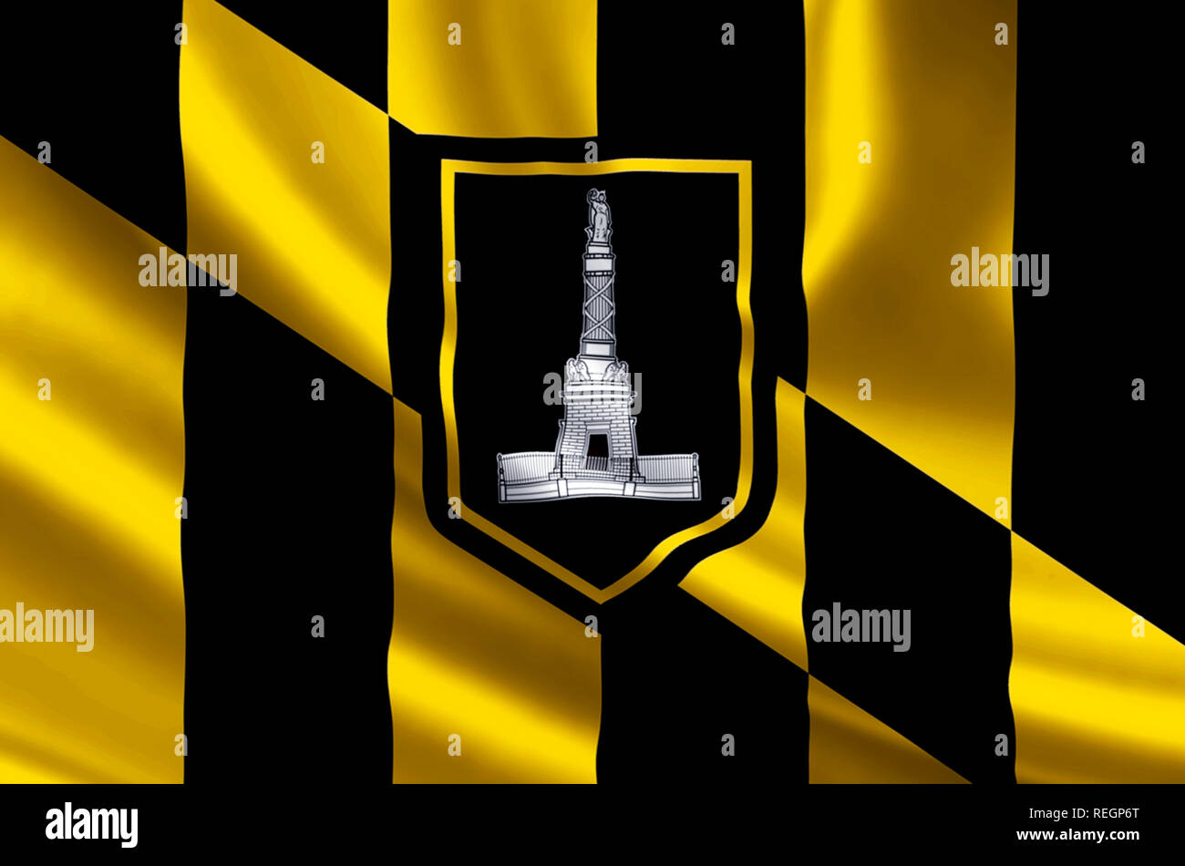 Baltimore City waving and closeup flag illustration. Perfect for ...