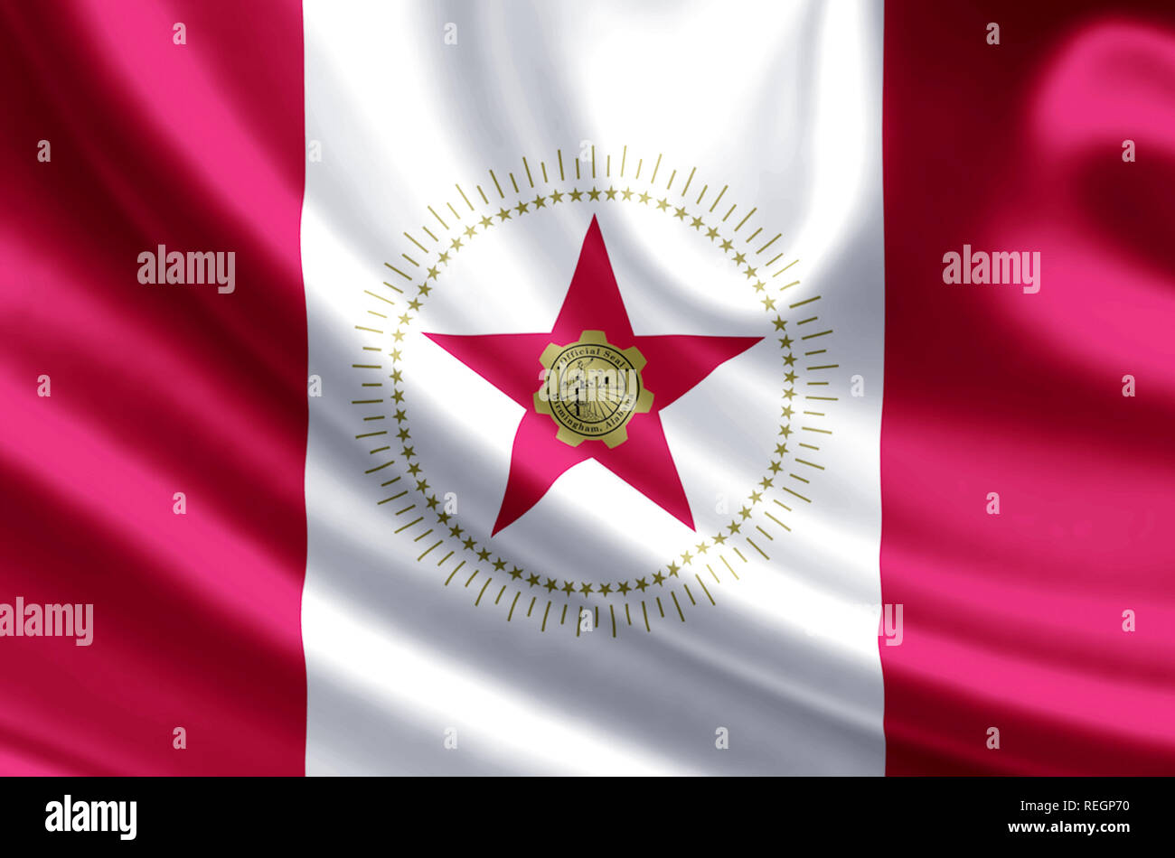 Birmingham Alabama waving and closeup flag illustration. Perfect for ...