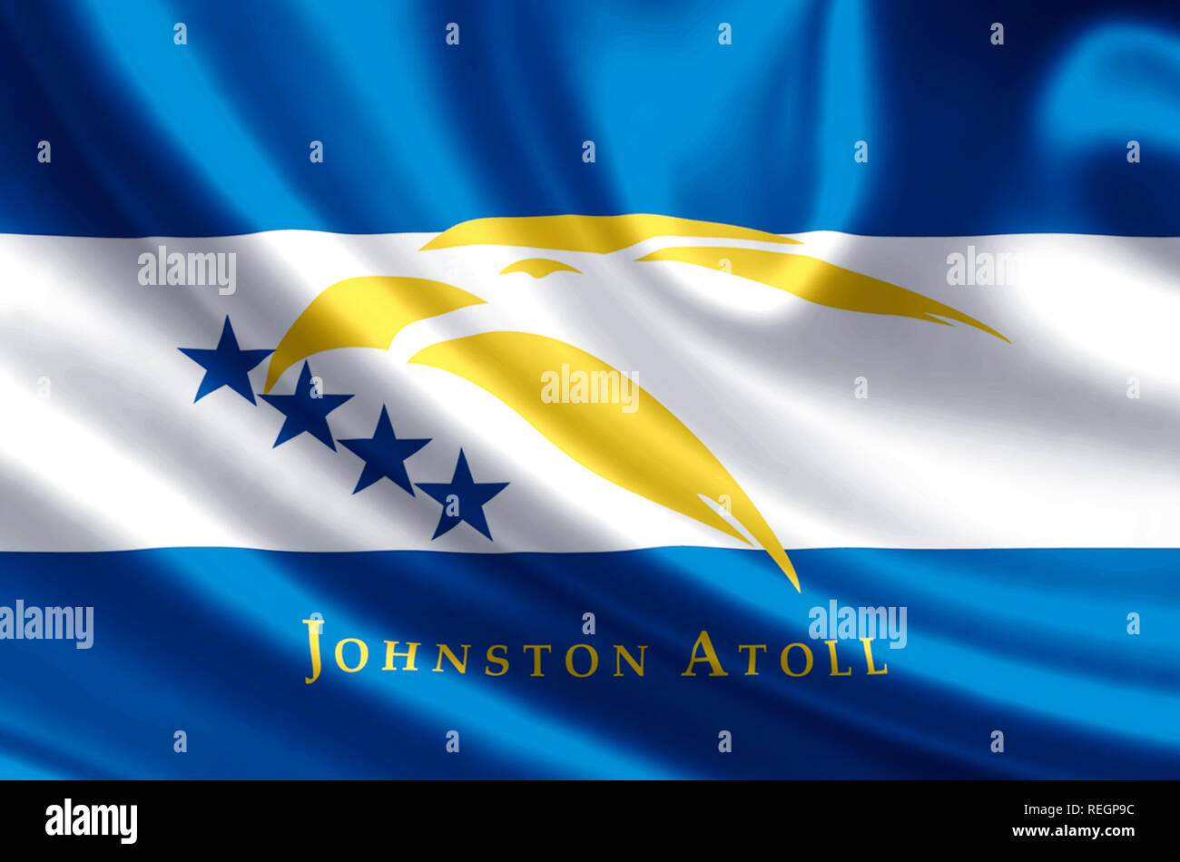 Johnston Atoll waving and closeup flag illustration. Perfect for ...