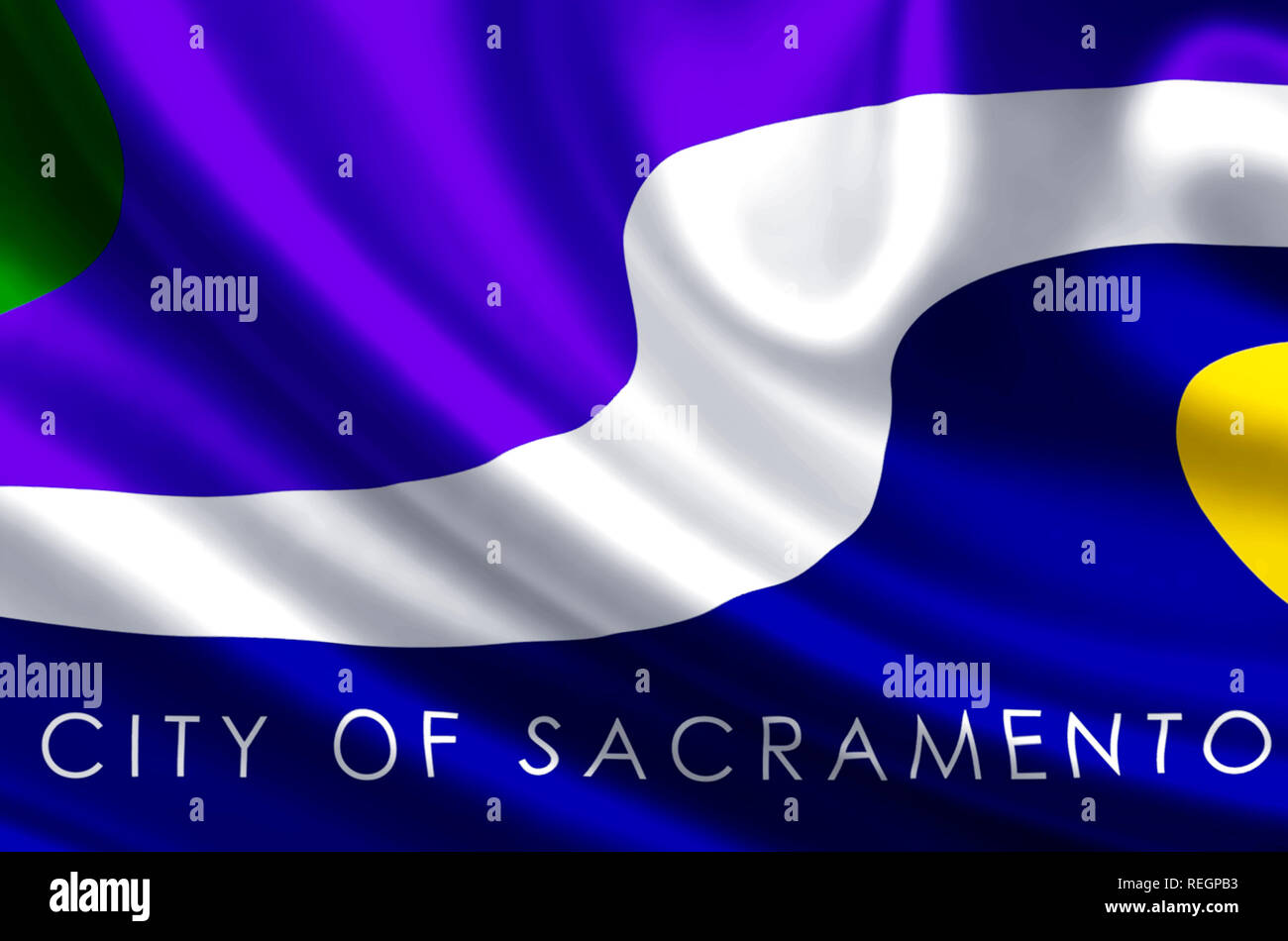 Sacramento waving and closeup flag illustration. Perfect for background ...