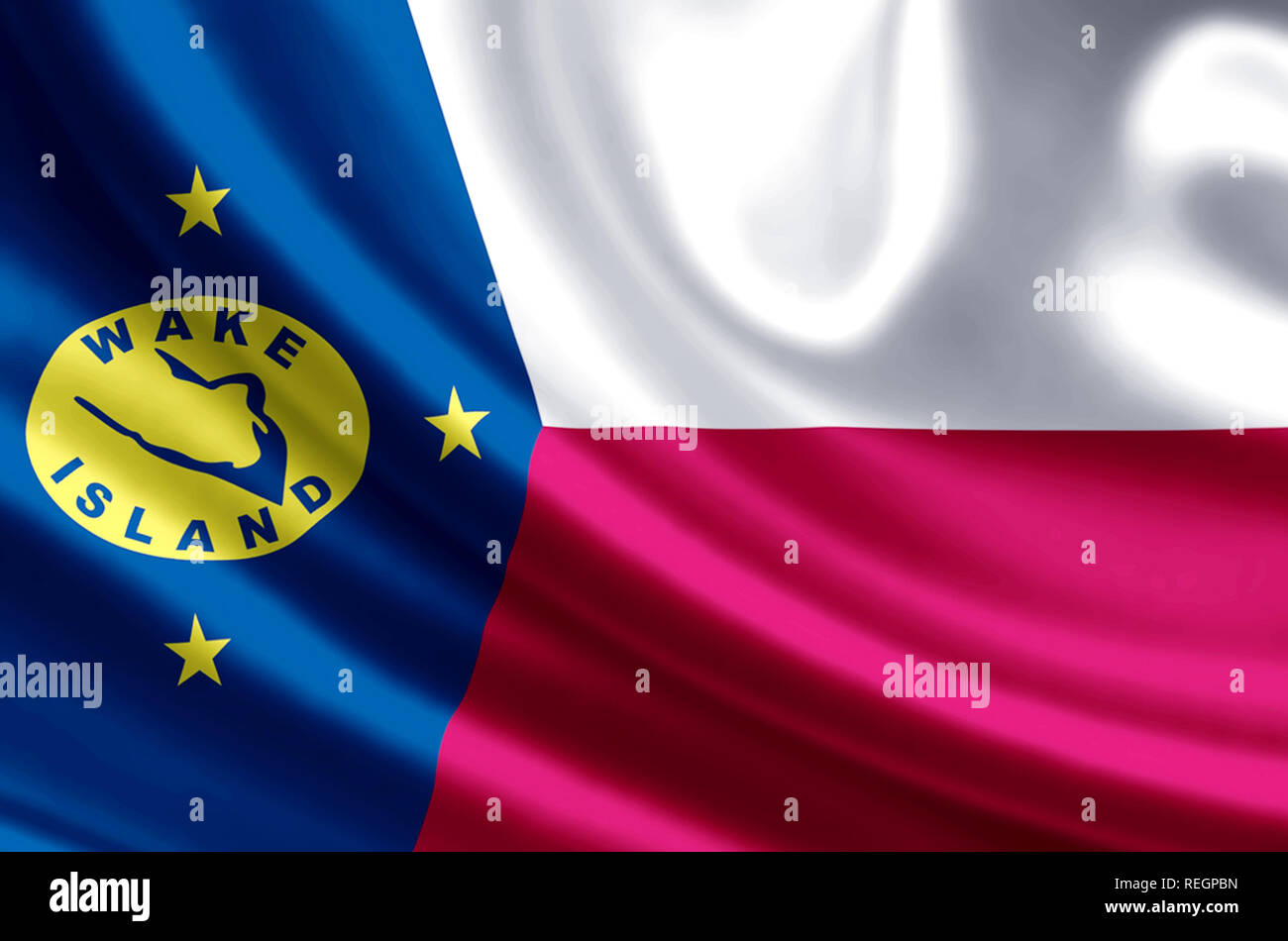 Wake Island waving and closeup flag illustration. Perfect for ...