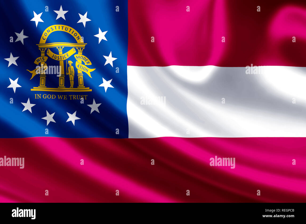Georgia waving and closeup flag illustration. Perfect for background or ...