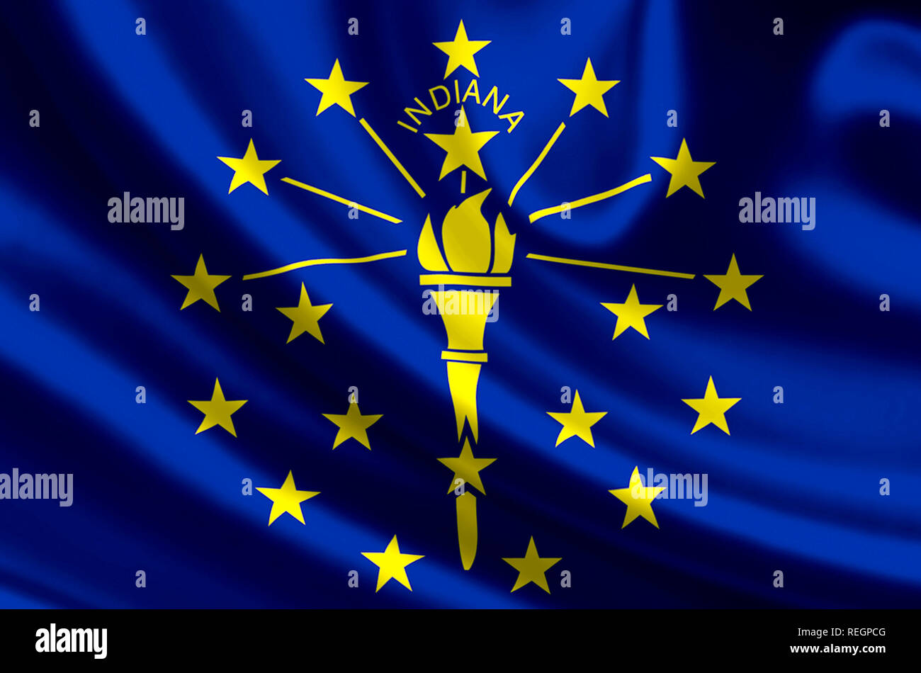Indiana waving and closeup flag illustration. Perfect for background or ...