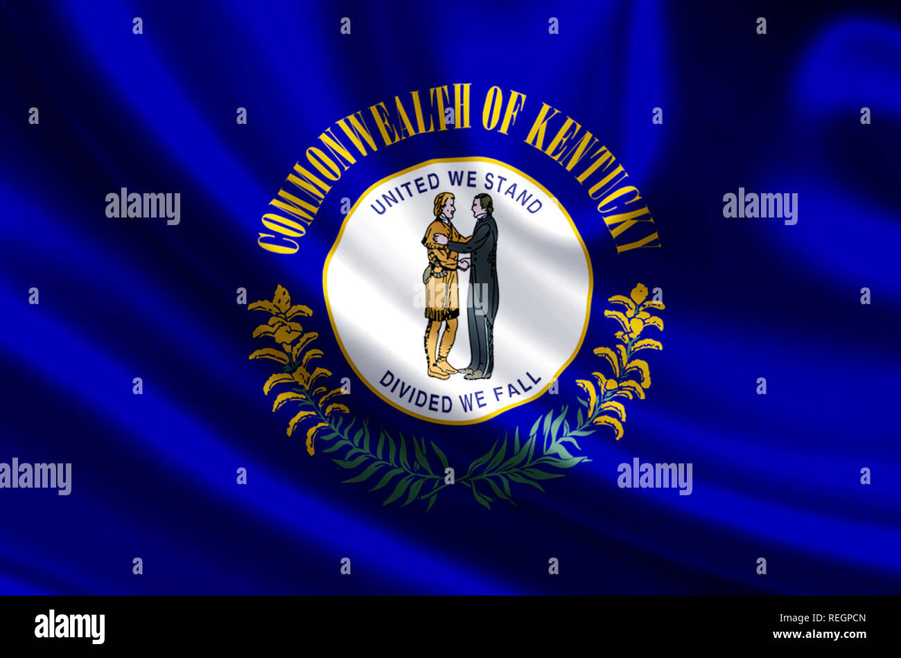 Kentucky waving and closeup flag illustration. Perfect for background ...
