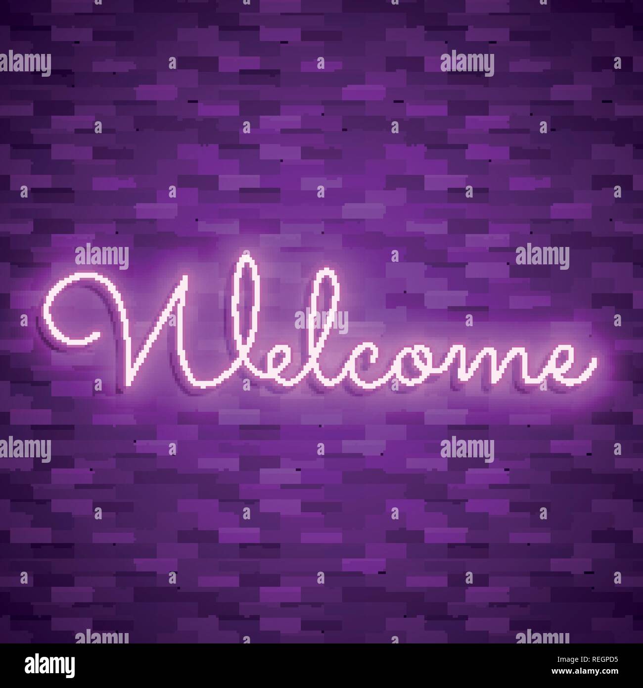 Neon light lettering, Stock vector. Color design Stock Vector Image ...