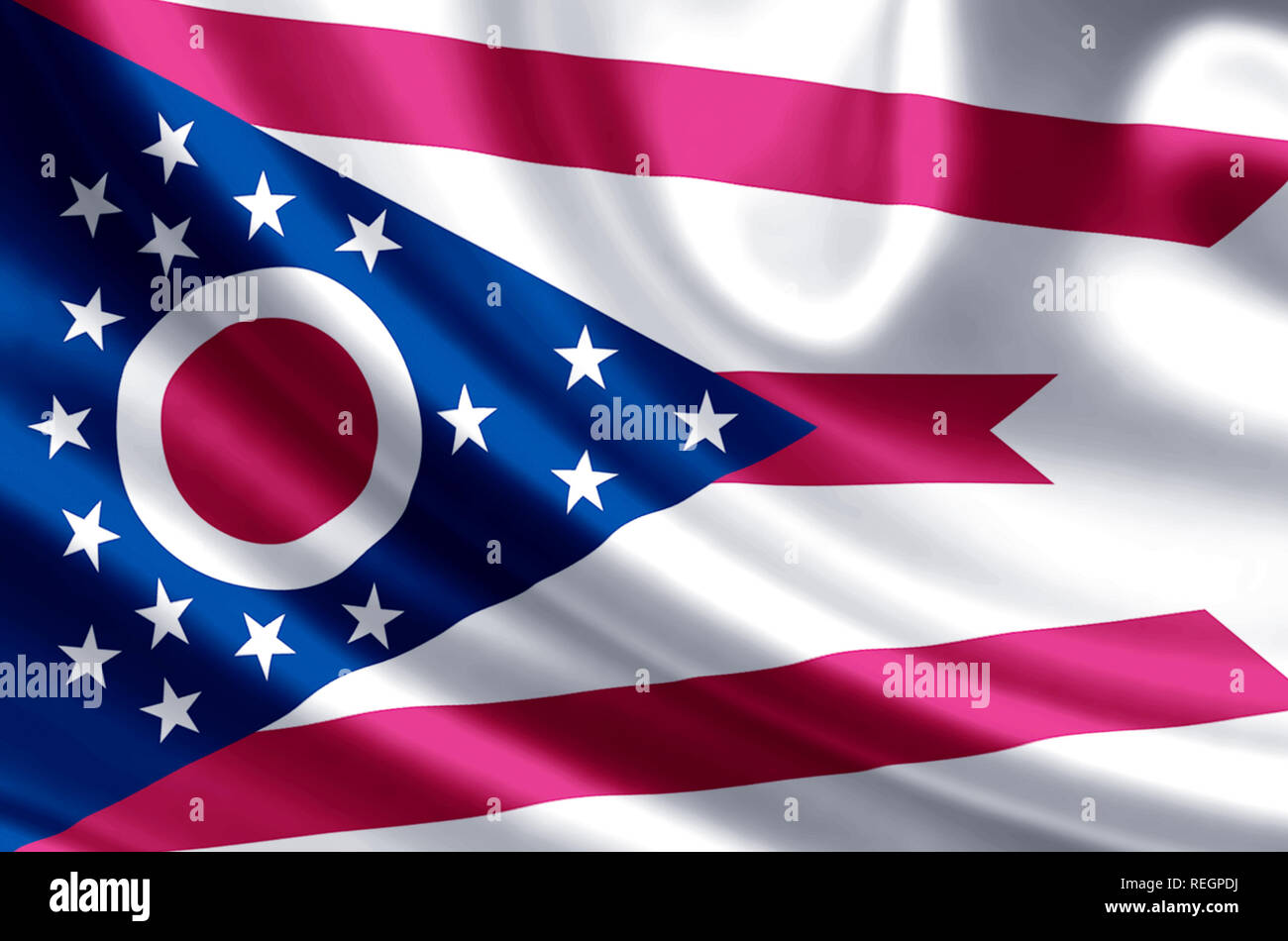 Ohio waving and closeup flag illustration. Perfect for background or ...