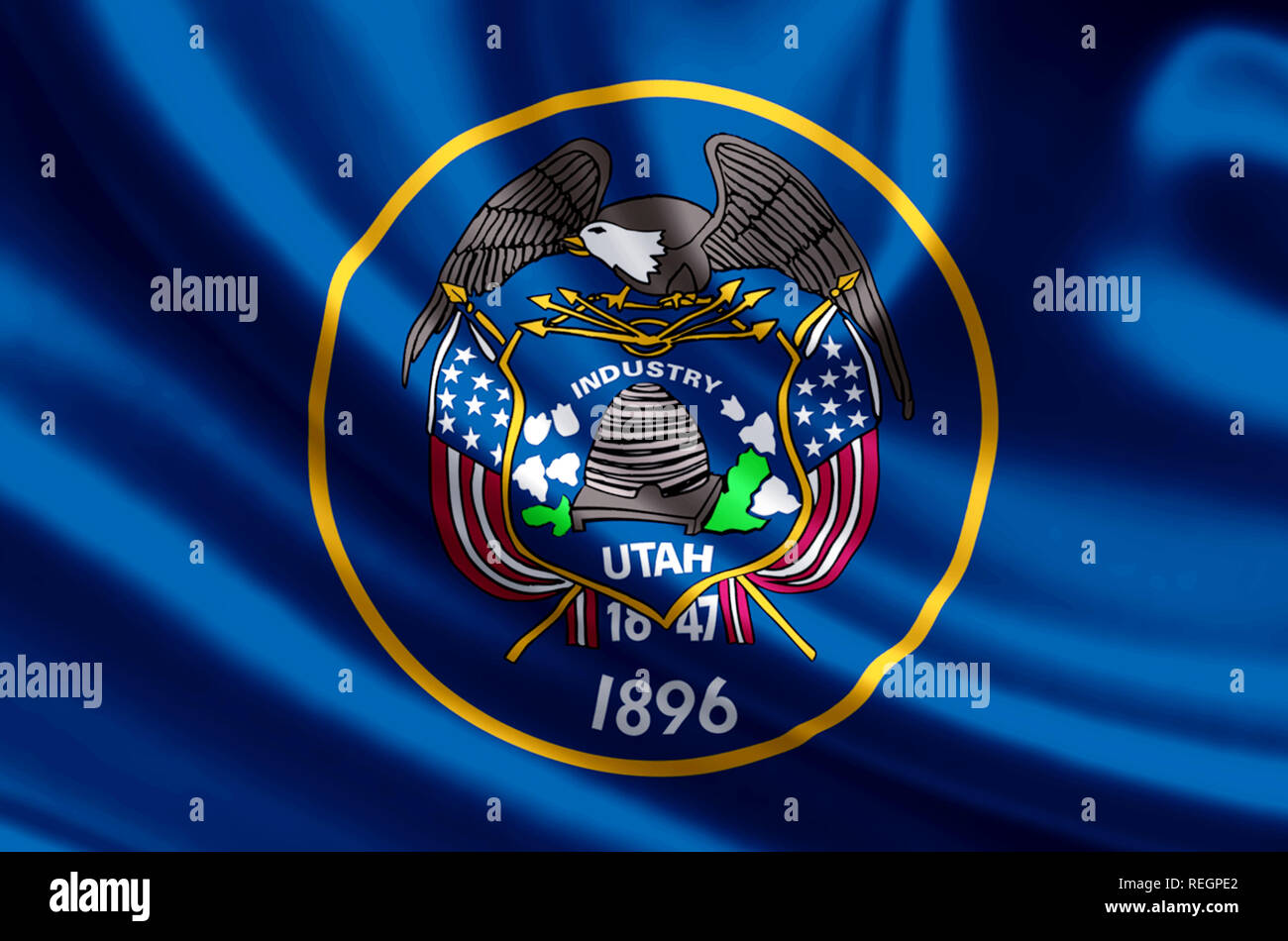 Utah waving and closeup flag illustration. Perfect for background or ...