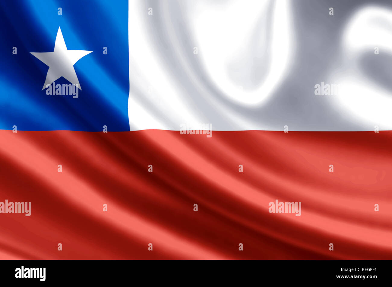 Chile waving and closeup flag illustration. Perfect for background or ...