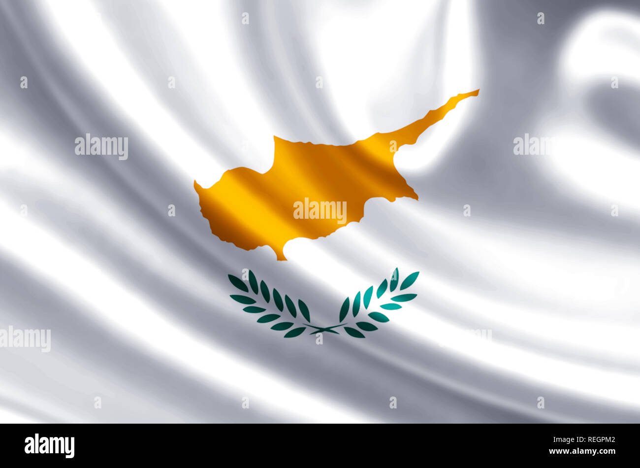 Cyprus waving and closeup flag illustration. Perfect for background or ...