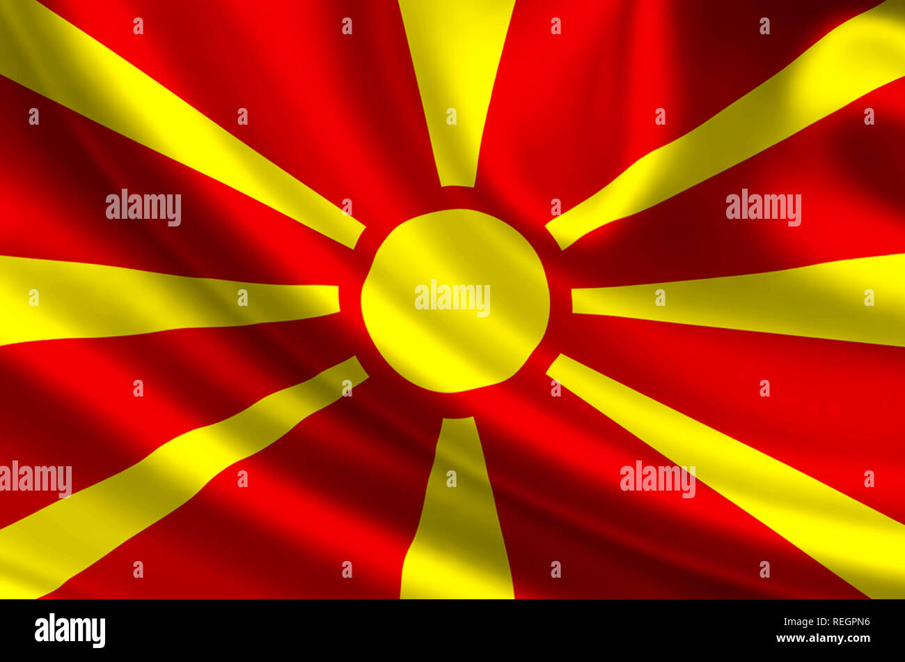 Macedonia waving and closeup flag illustration. Perfect for background ...