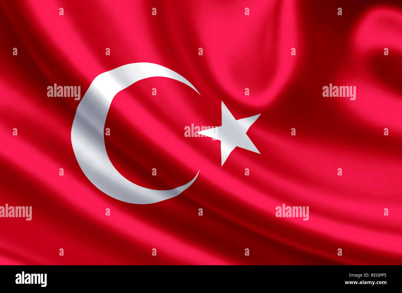 Turkey waving and closeup flag illustration. Perfect for background or ...