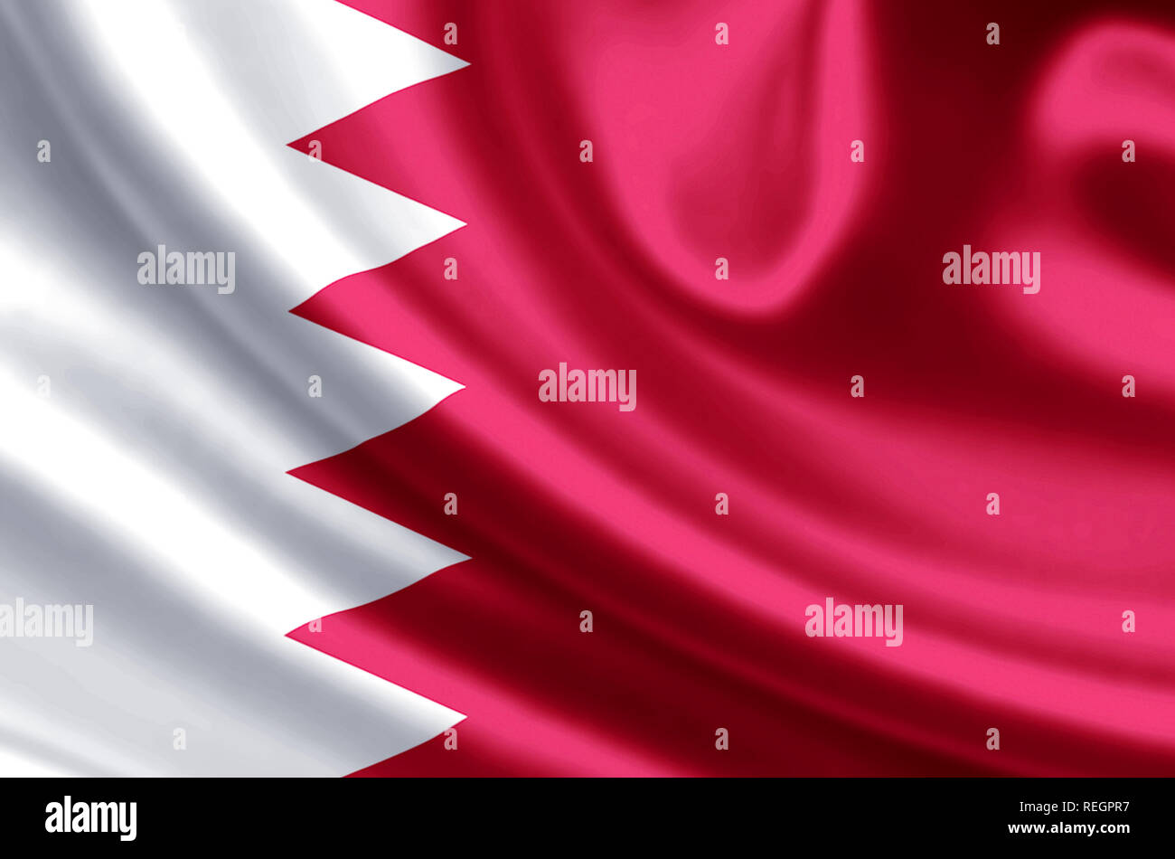 Bahrain waving and closeup flag illustration. Perfect for background or ...