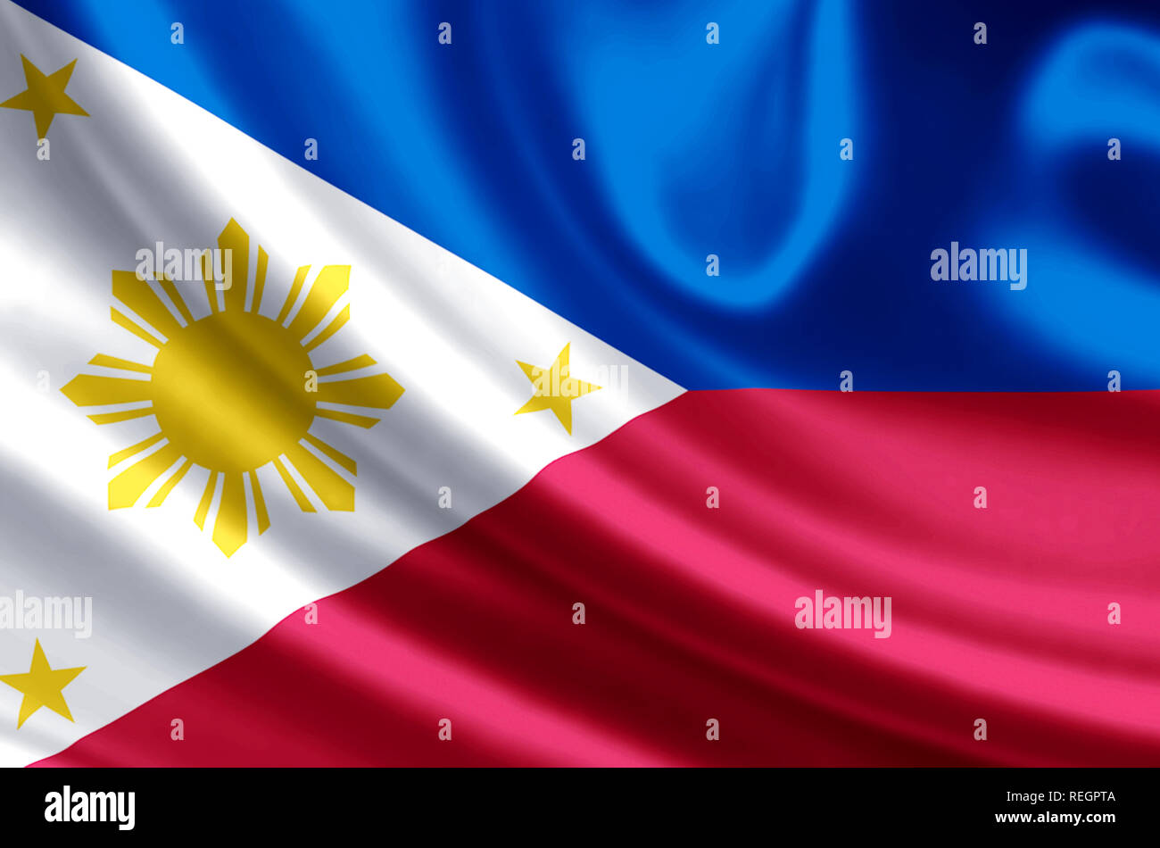Philippines waving and closeup flag illustration. Perfect for ...