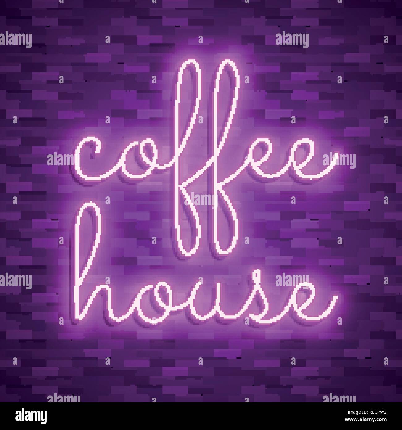 Neon light lettering, Stock vector. Color design Stock Vector Image ...