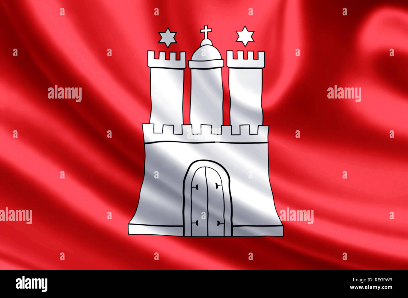 Hamburg waving and closeup flag illustration. Perfect for background or ...