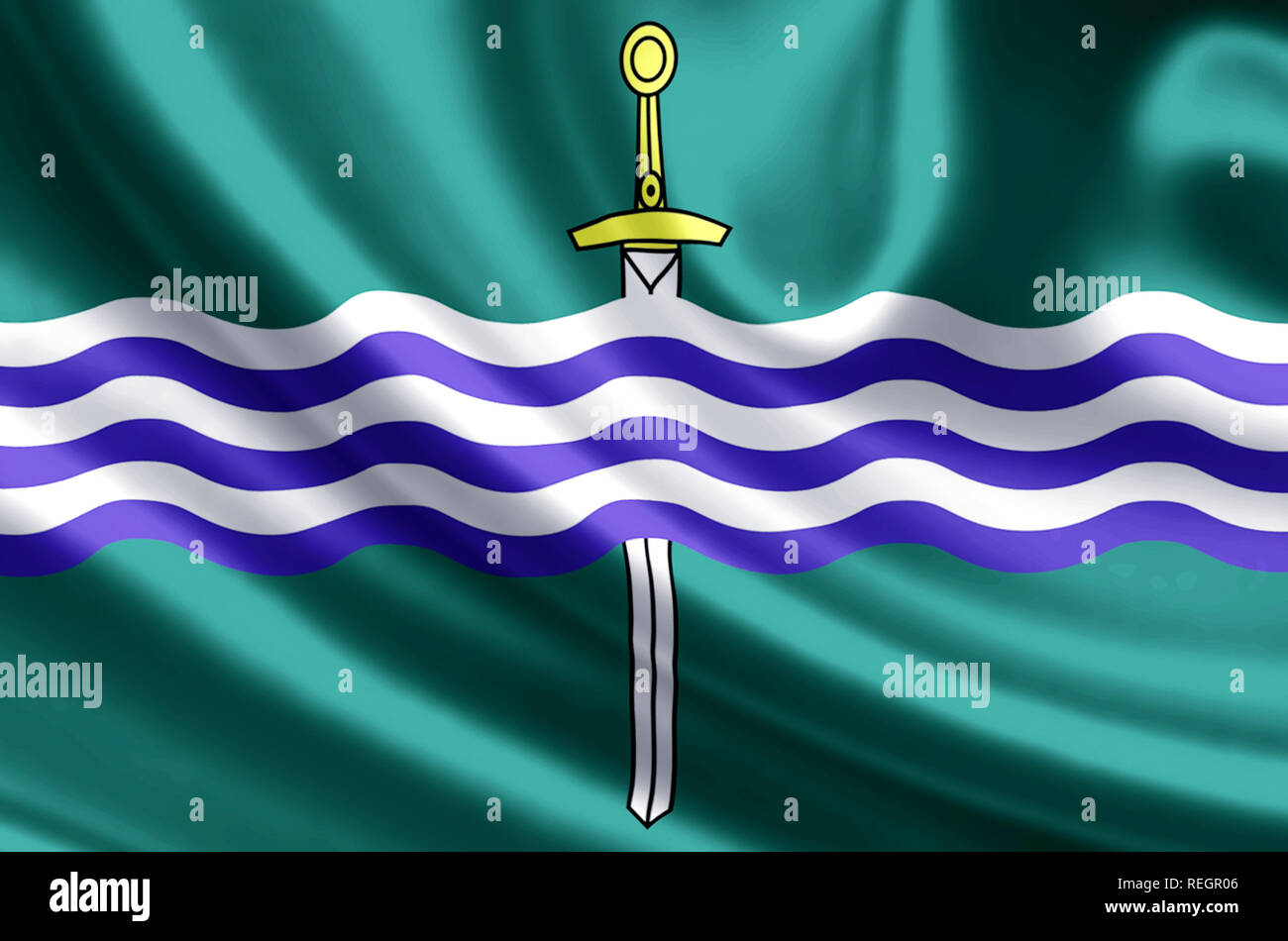 Peterborough Ontario waving and closeup flag illustration. Perfect for ...