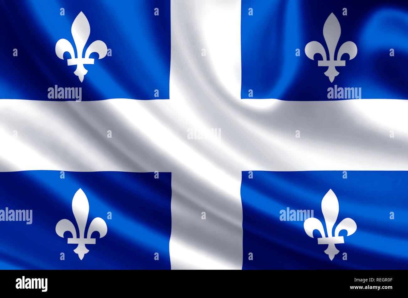 Quebec waving and closeup flag illustration. Perfect for background or ...