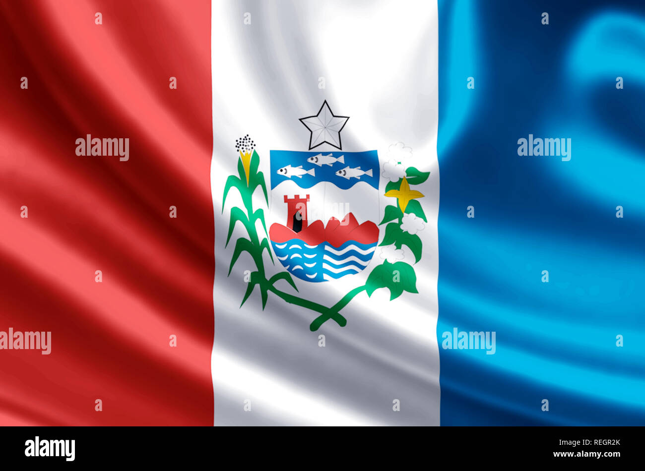 Alagoas waving and closeup flag illustration. Perfect for background or ...