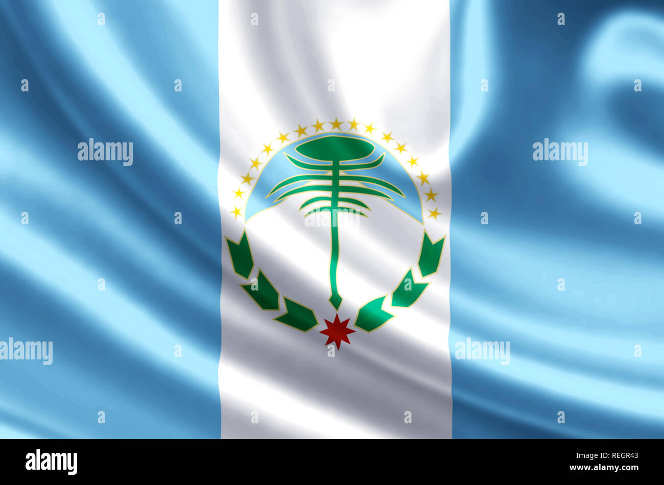 Neuquen waving and closeup flag illustration. Perfect for background or ...