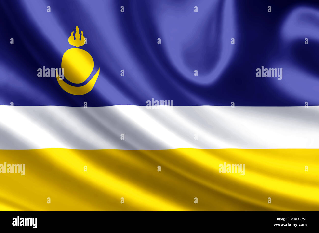 Buryatia waving and closeup flag illustration. Perfect for background ...