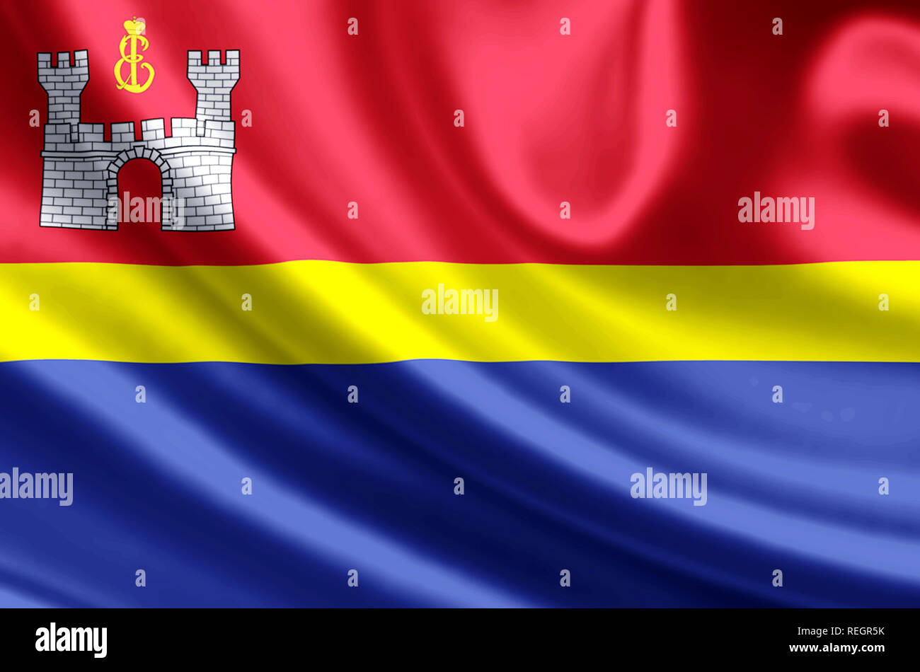 Kaliningrad waving and closeup flag illustration. Perfect for ...