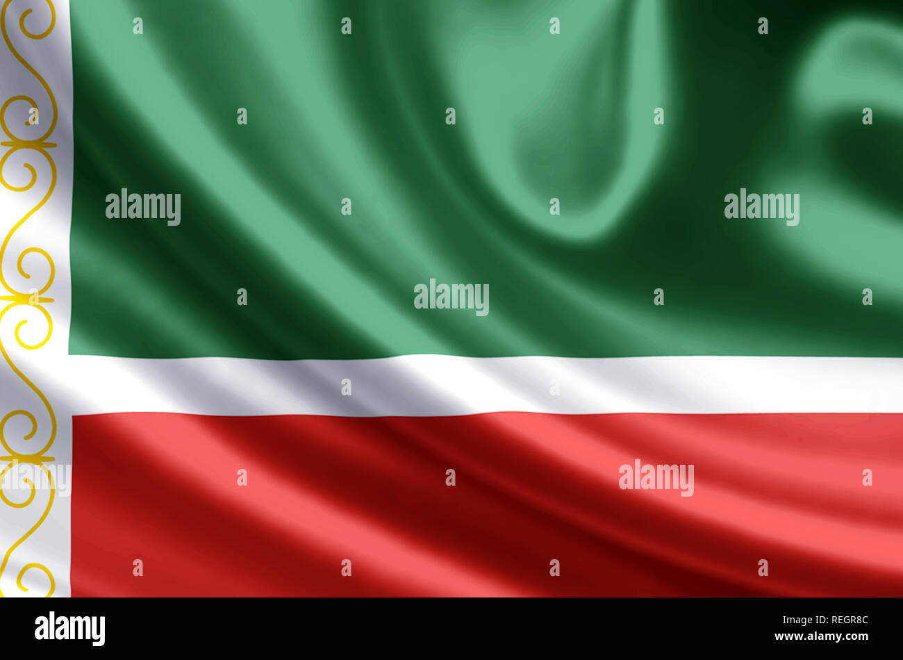 Thechechen Republic waving and closeup flag illustration. Perfect for ...