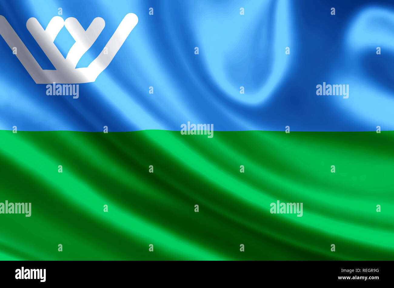 Yugra waving and closeup flag illustration. Perfect for background or ...