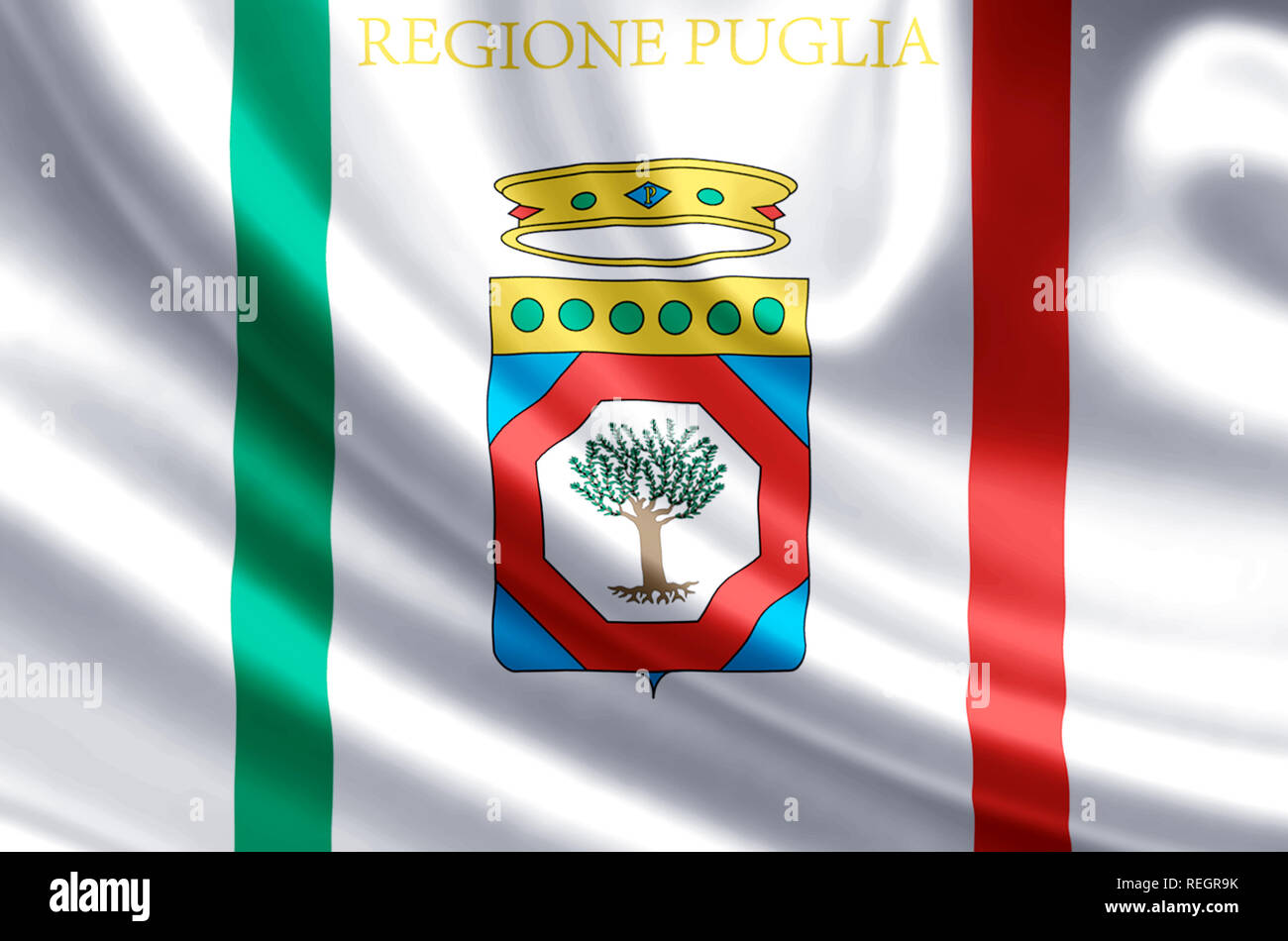 Apulia waving and closeup flag illustration. Perfect for background or ...