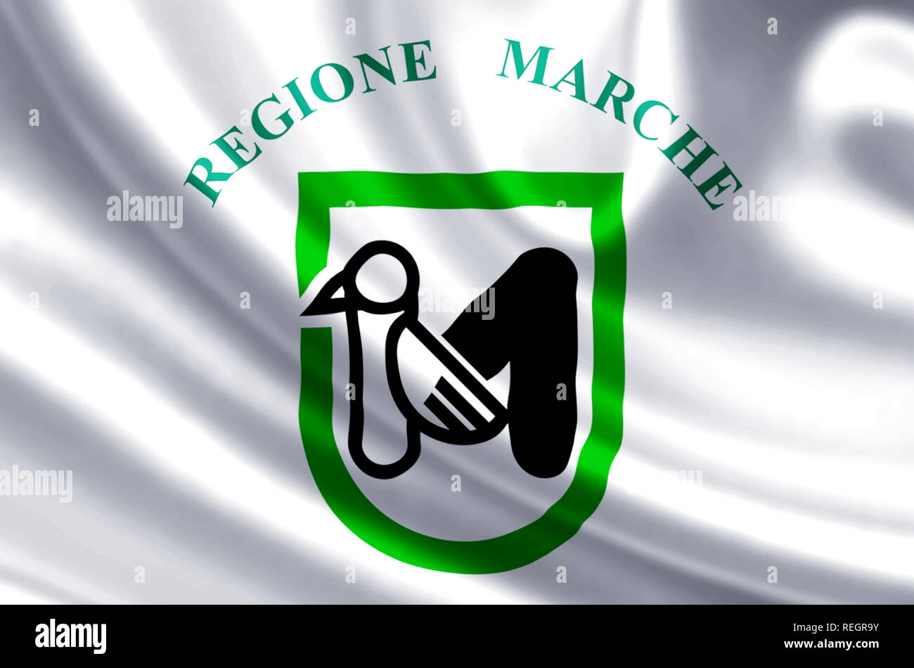 Marche waving and closeup flag illustration. Perfect for background or ...