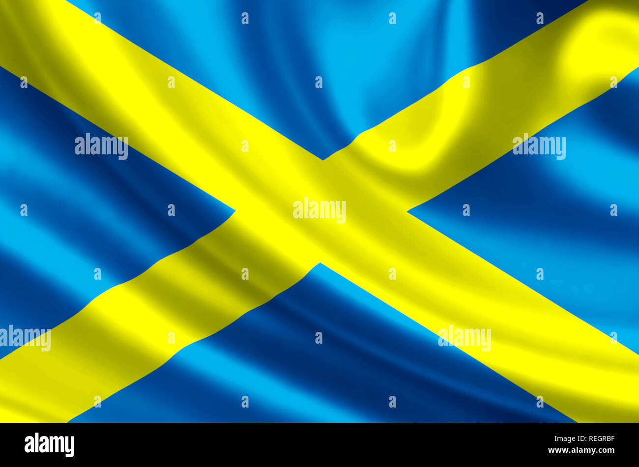 Saint Alban Cross waving and closeup flag illustration. Perfect for ...