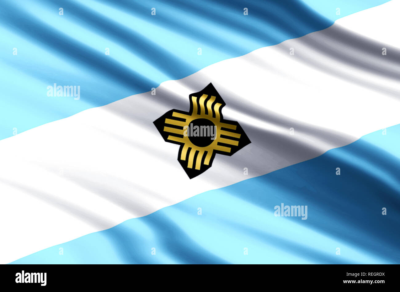 Madison Wisconsin waving and closeup flag illustration. Perfect for ...