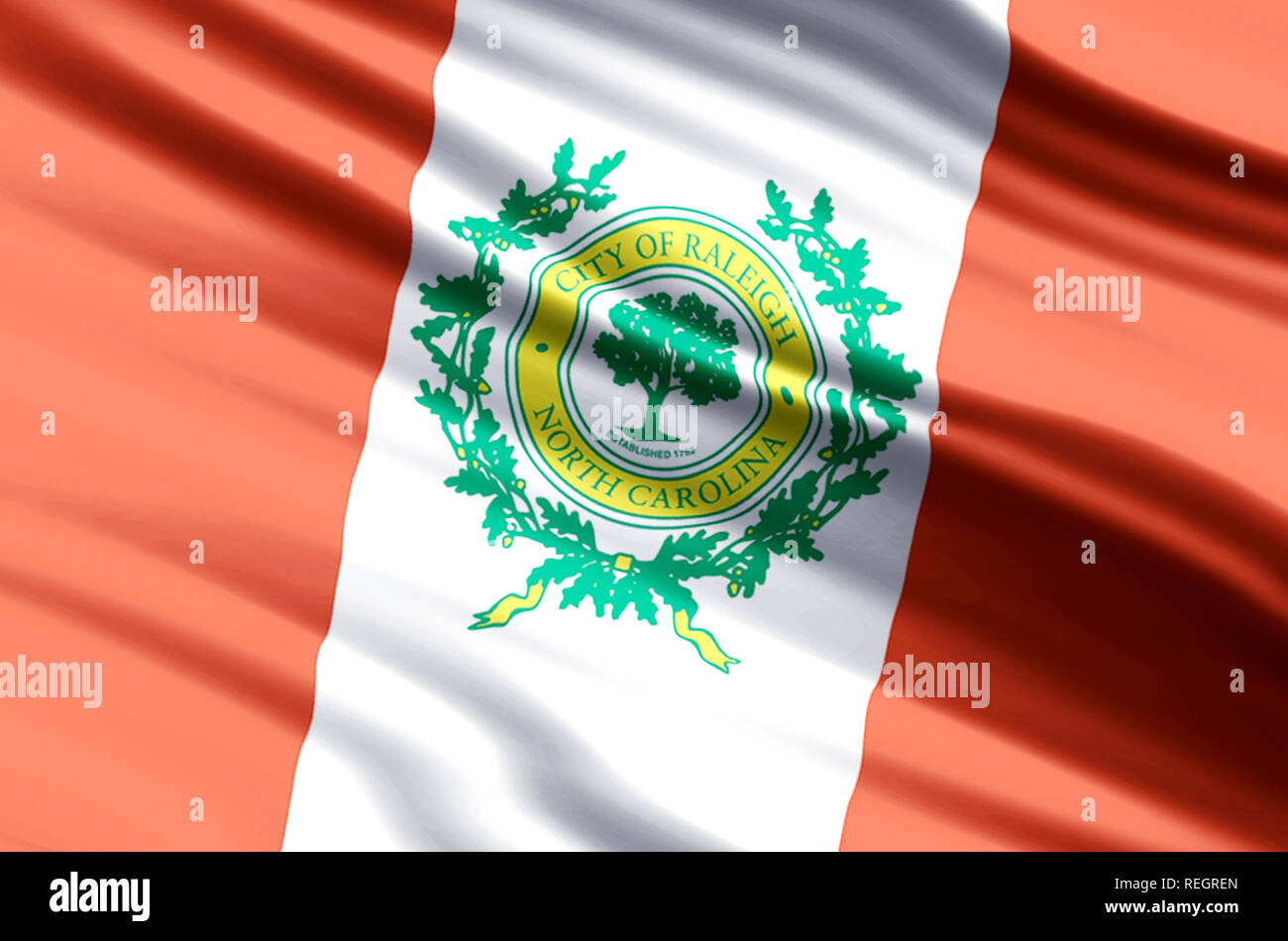 Raleigh waving and closeup flag illustration. Perfect for background or ...