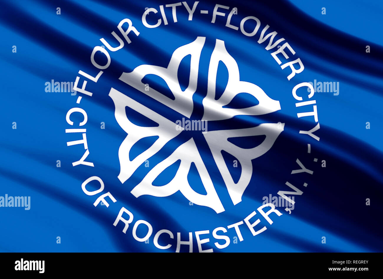 Rochester New York waving and closeup flag illustration. Perfect for ...