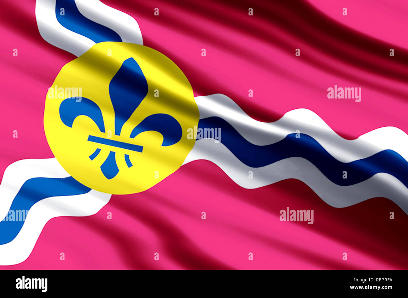 St. Louis Missouri waving and closeup flag illustration. Perfect for ...