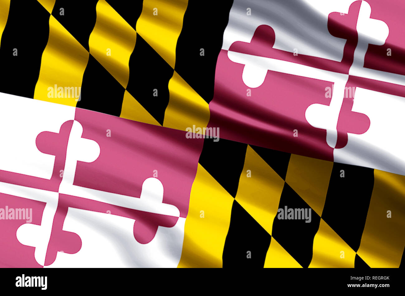 Maryland waving and closeup flag illustration. Perfect for background ...