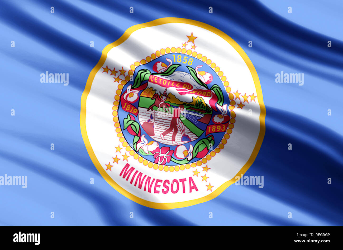 Minnesota waving and closeup flag illustration. Perfect for background ...