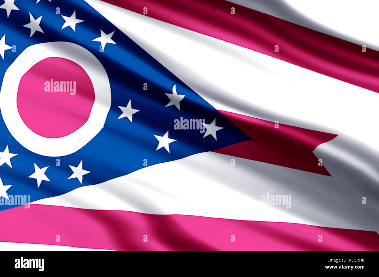 Ohio waving and closeup flag illustration. Perfect for background or ...