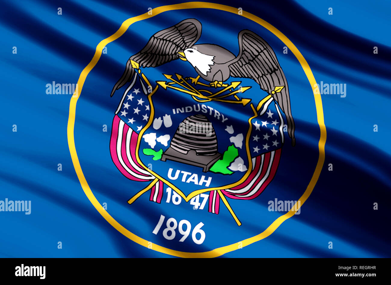 Utah waving and closeup flag illustration. Perfect for background or ...